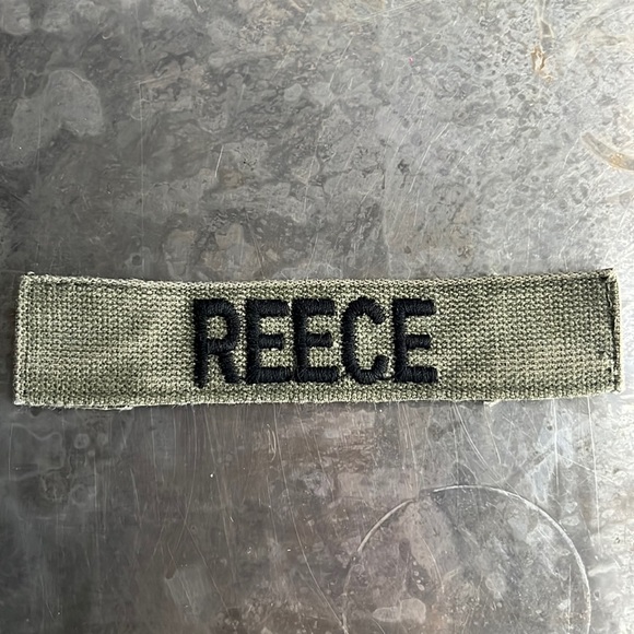 Other | Reece Embroidered Vintage Army Green Military Name Tape Patch ...